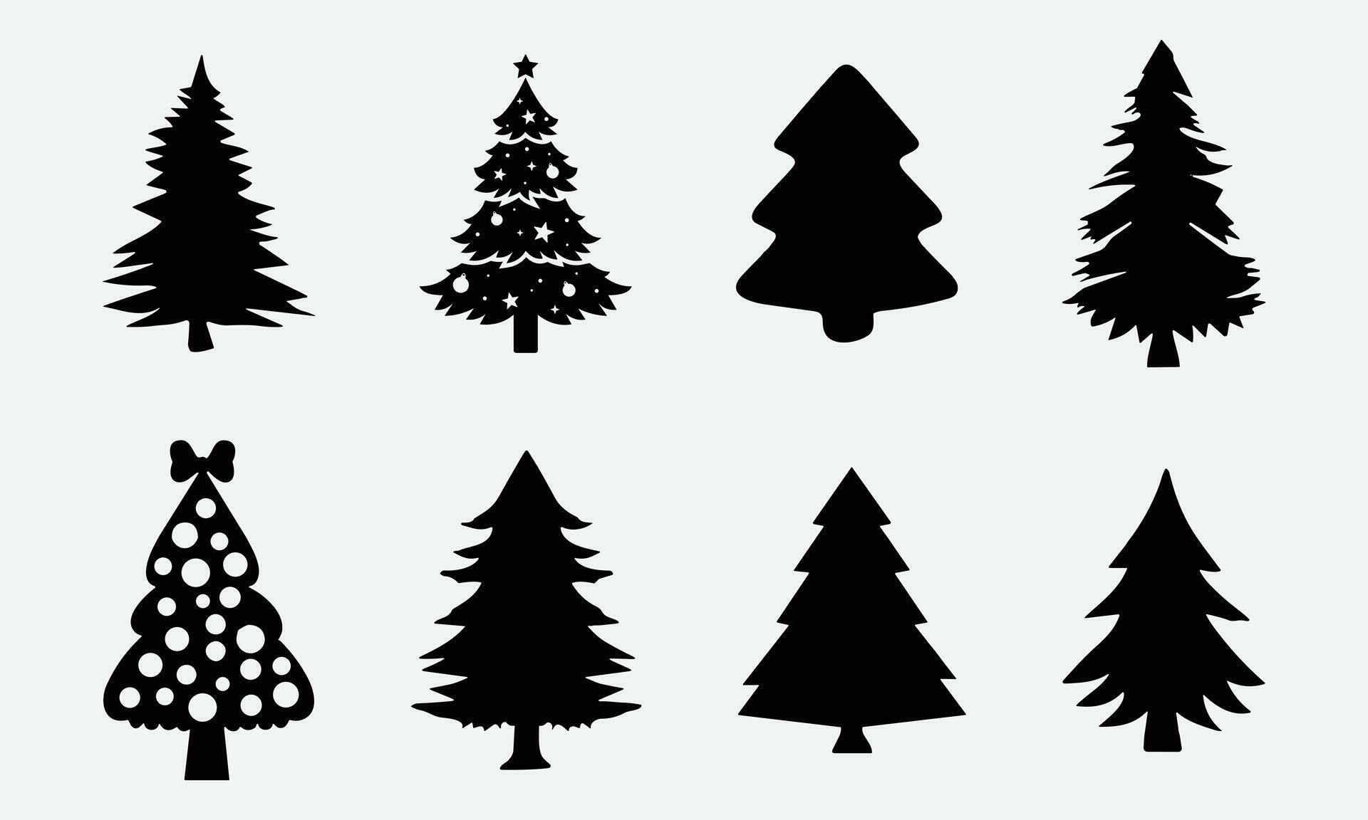 Christmas trees silhouette vector, graphics 35043266 Vector Art at Vecteezy