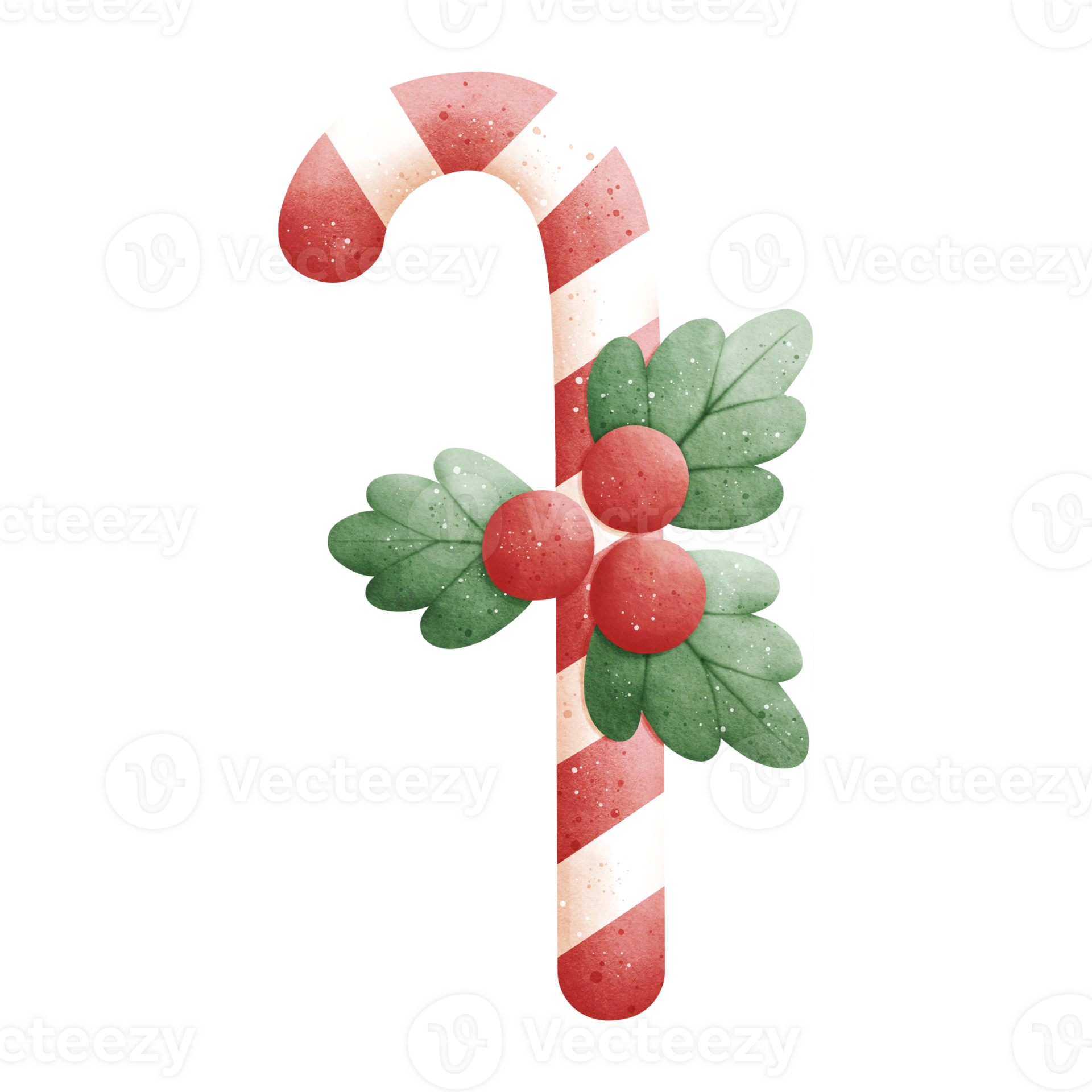 Watercolor Christmas Candy Cane Illustration 35047700 PNG