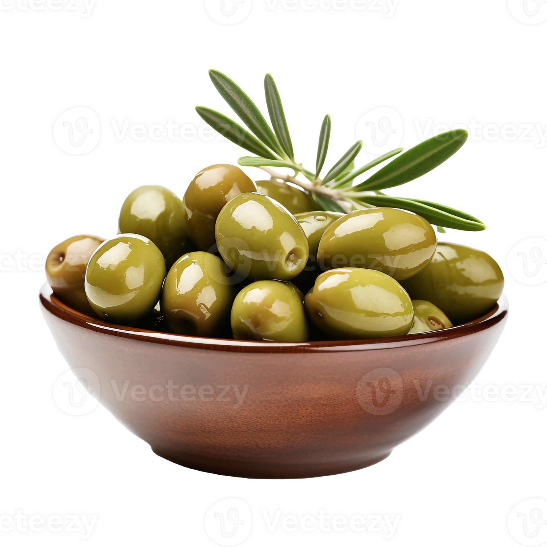 AI generated fresh olive with leaves in the bowl 35047741 PNG
