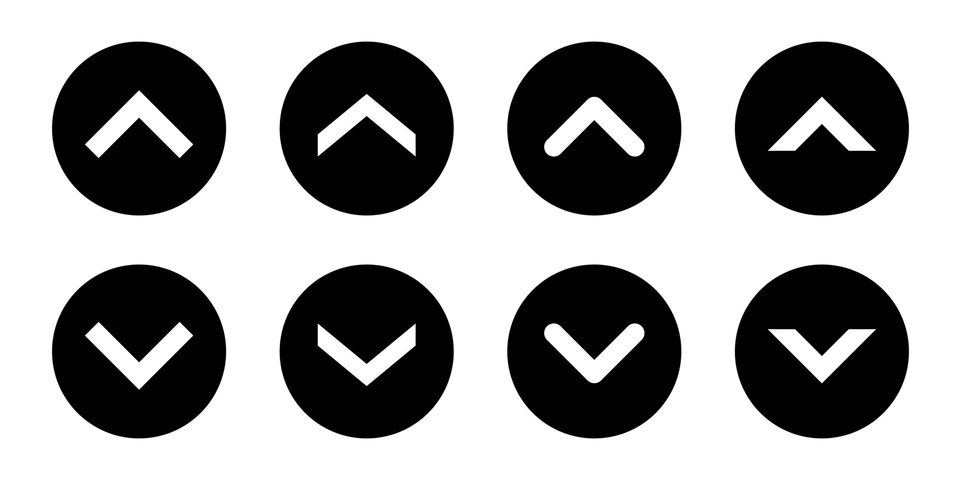 Swipe Up Down Button Icon Vector In Black Circle 35048577 Vector Art At