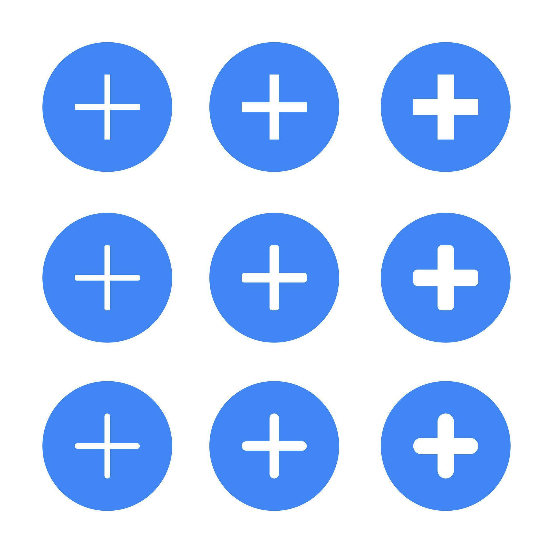 Add button icon vector in blue circle. Plus sign symbol 35048578 Vector Art at Vecteezy