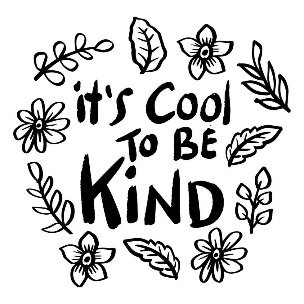 It's cool to be kind, hand lettering quotes. 35058375 Vector Art at ...