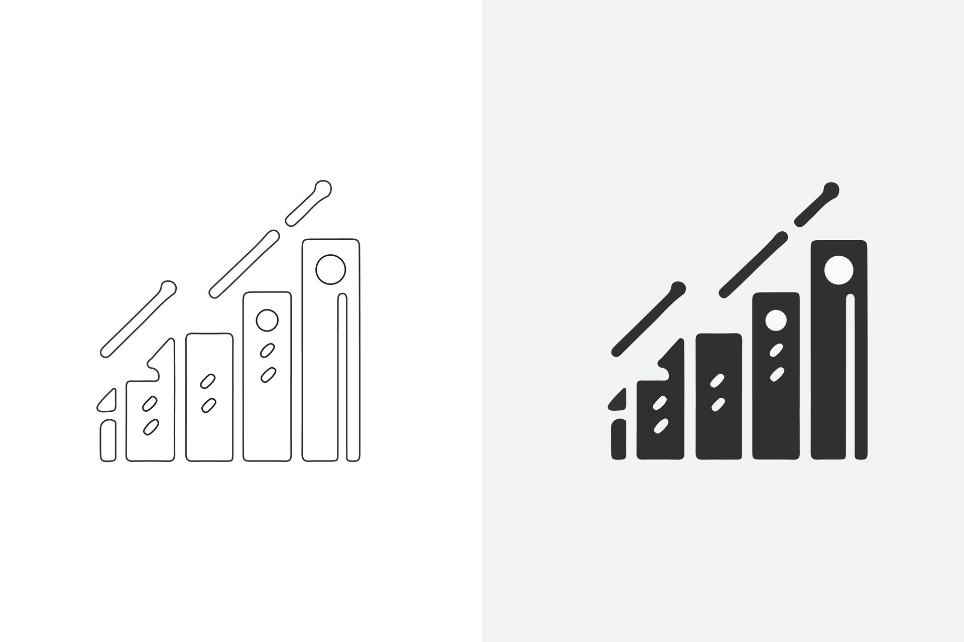Icons Representing Percentage Growth And Decline Are Placed Stock icons-representing-percentage-growth-and-decline-are-placed-stock