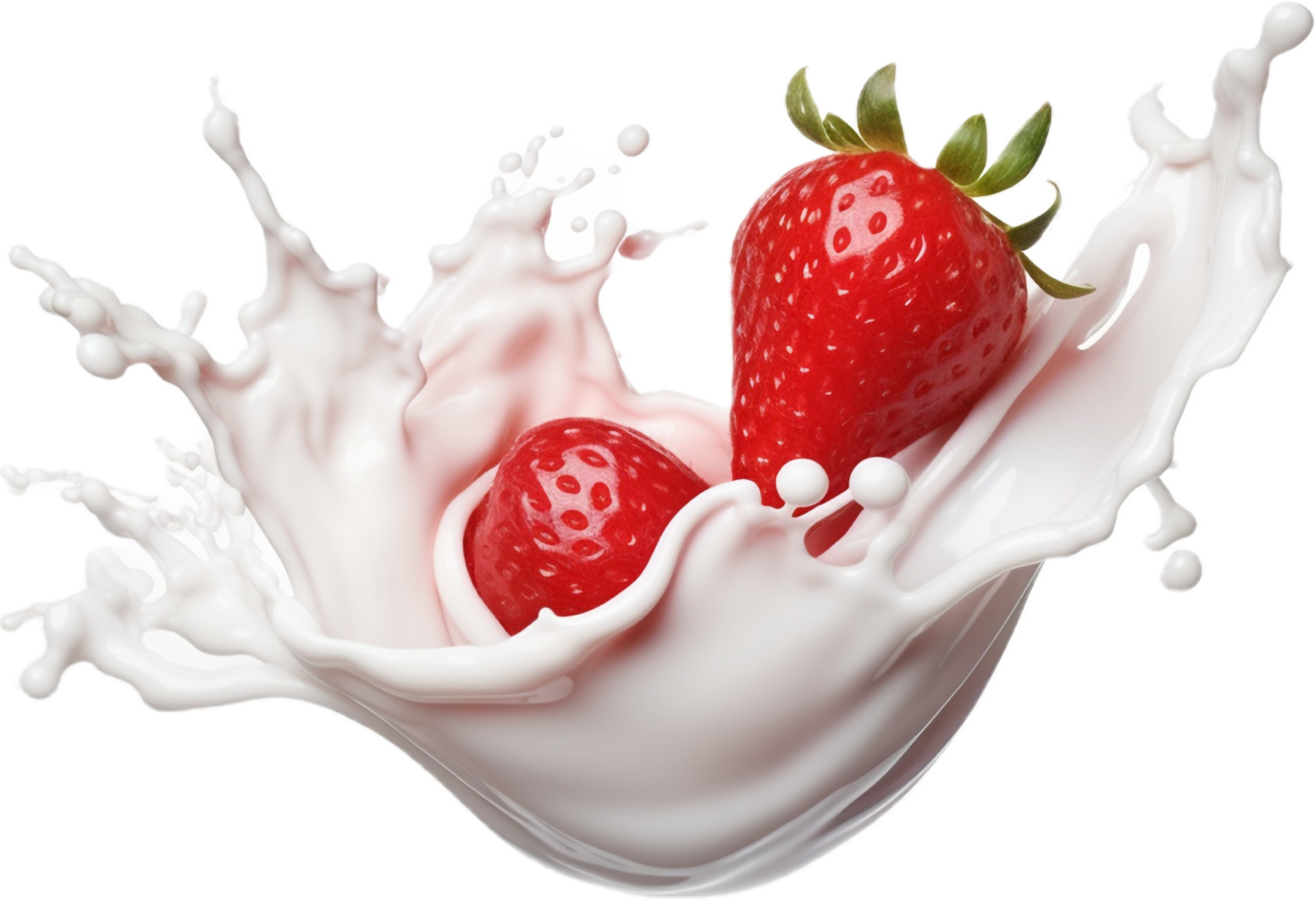 Ai Generated Milk Or Yogurt Splash With Strawberries Png 35063220 Png