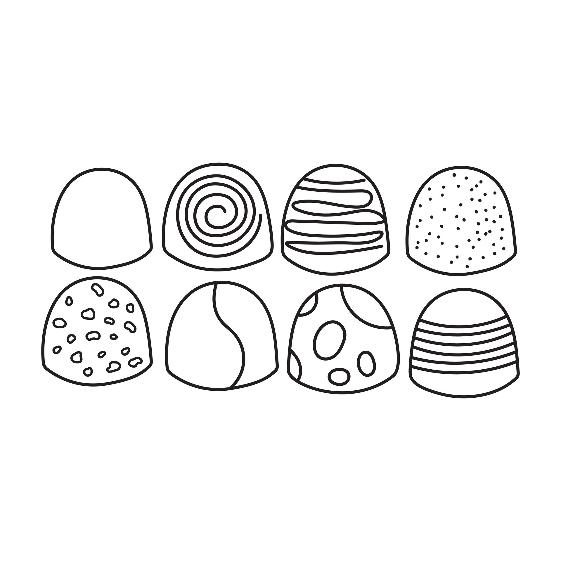 mano dibujado niños dibujo dibujos animados vector ilustración Bon Bons aislado en blanco ...