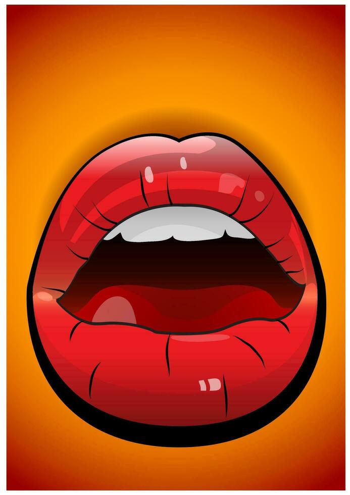 Sexy Red Lips Illustration 35067909 Vector Art At Vecteezy
