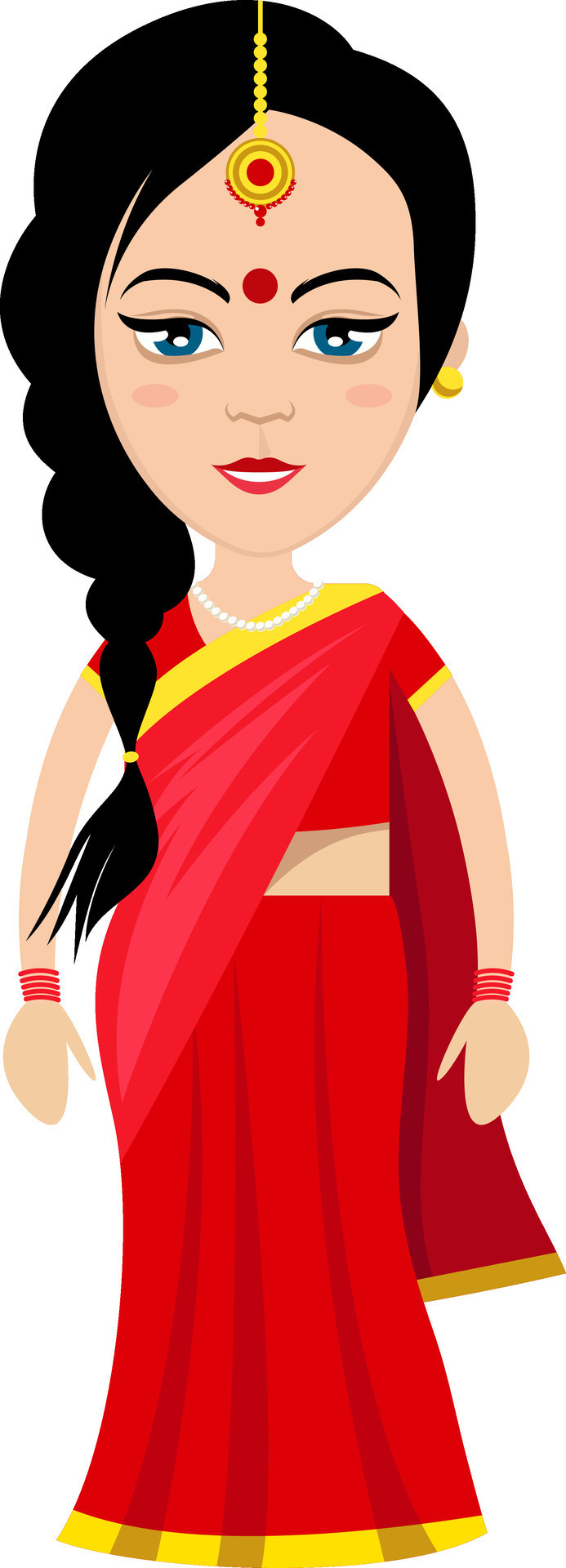 Happy Indian woman, illustration, vector on white background. 35068213 Vector Art at Vecteezy