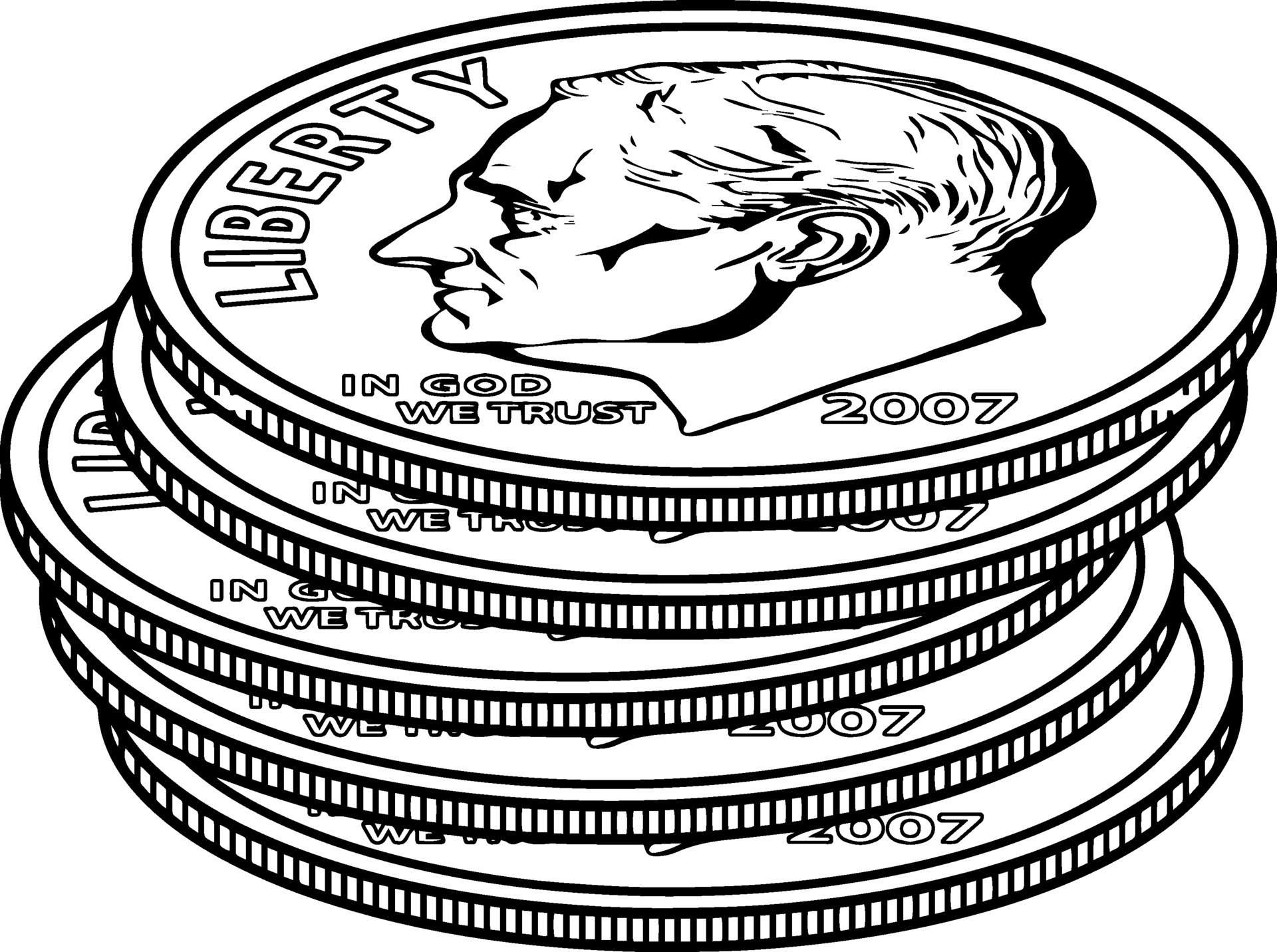 Stacks of Dimes vintage illustration. 35071648 Vector Art at Vecteezy