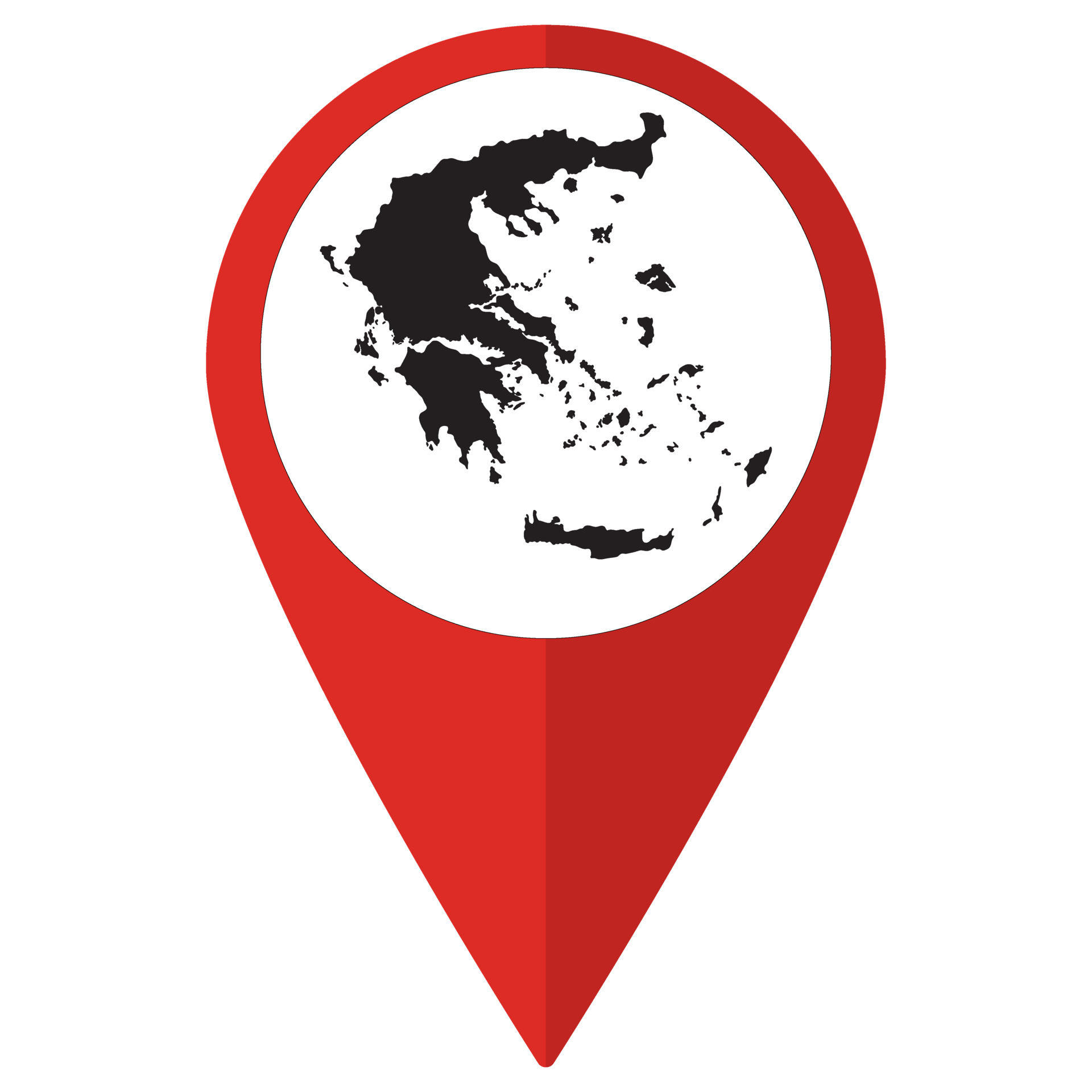 Red Pointer Or Pin Location With Greece Map Inside Map Of Greece 35077929 Png
