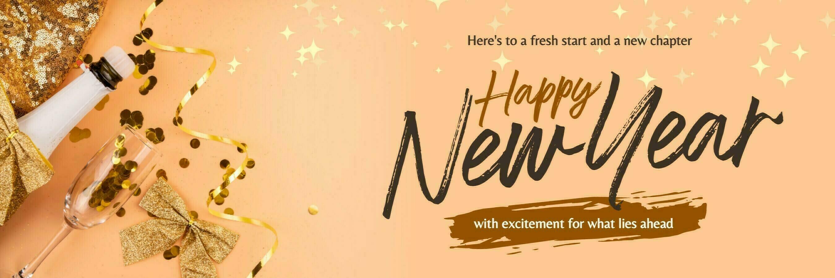 Greeting New Year Twitter Header 35080426 Template