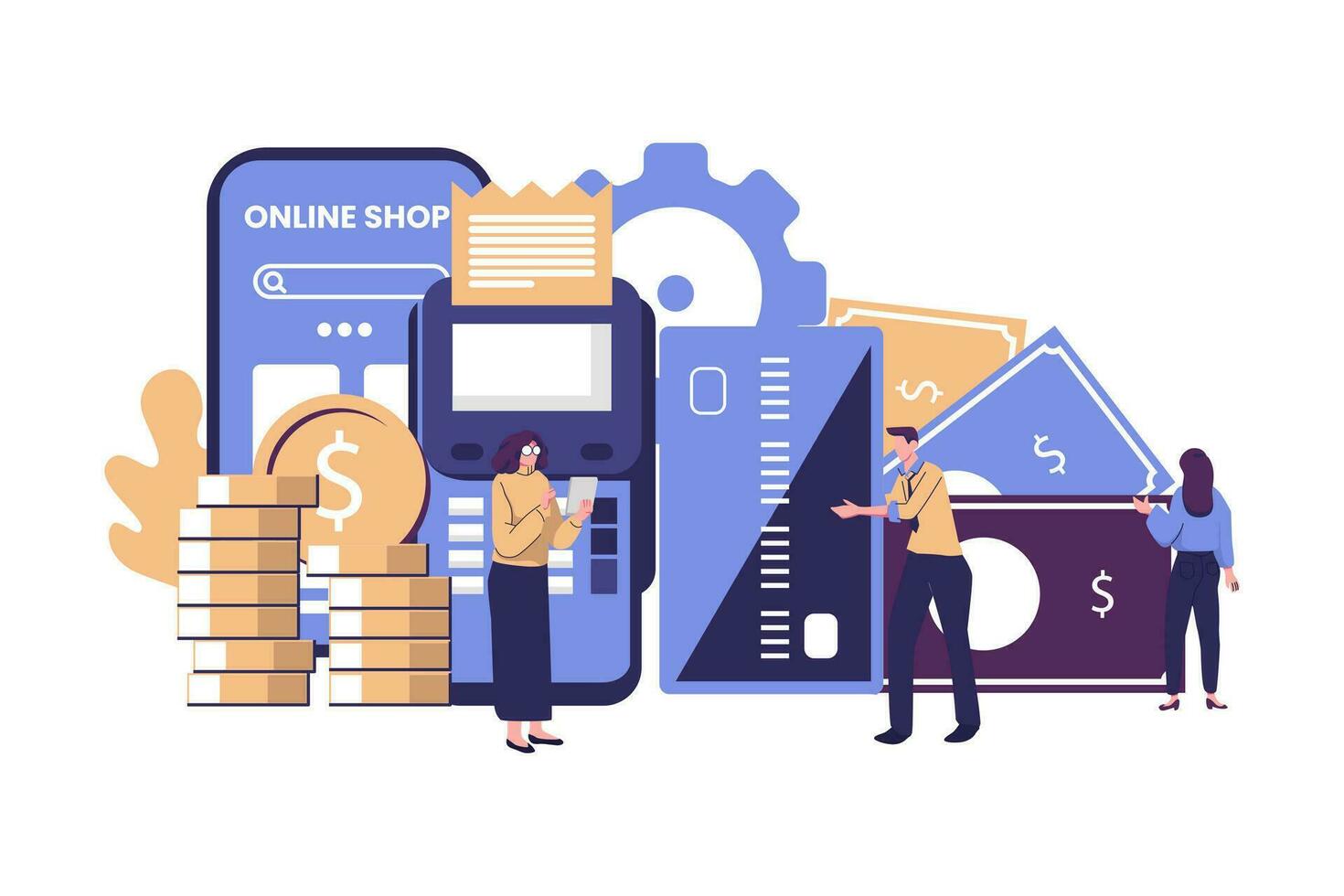 financial transactions, non-cash transactions on payment flat style ... financial transactions, non-cash transactions on payment flat style ...