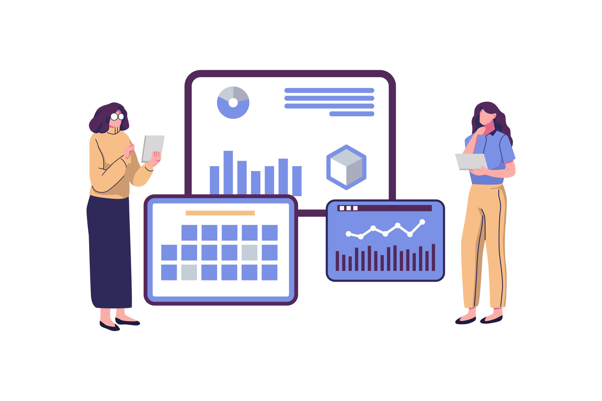 Analytics and data flat style illustration vector design 35084069 ...