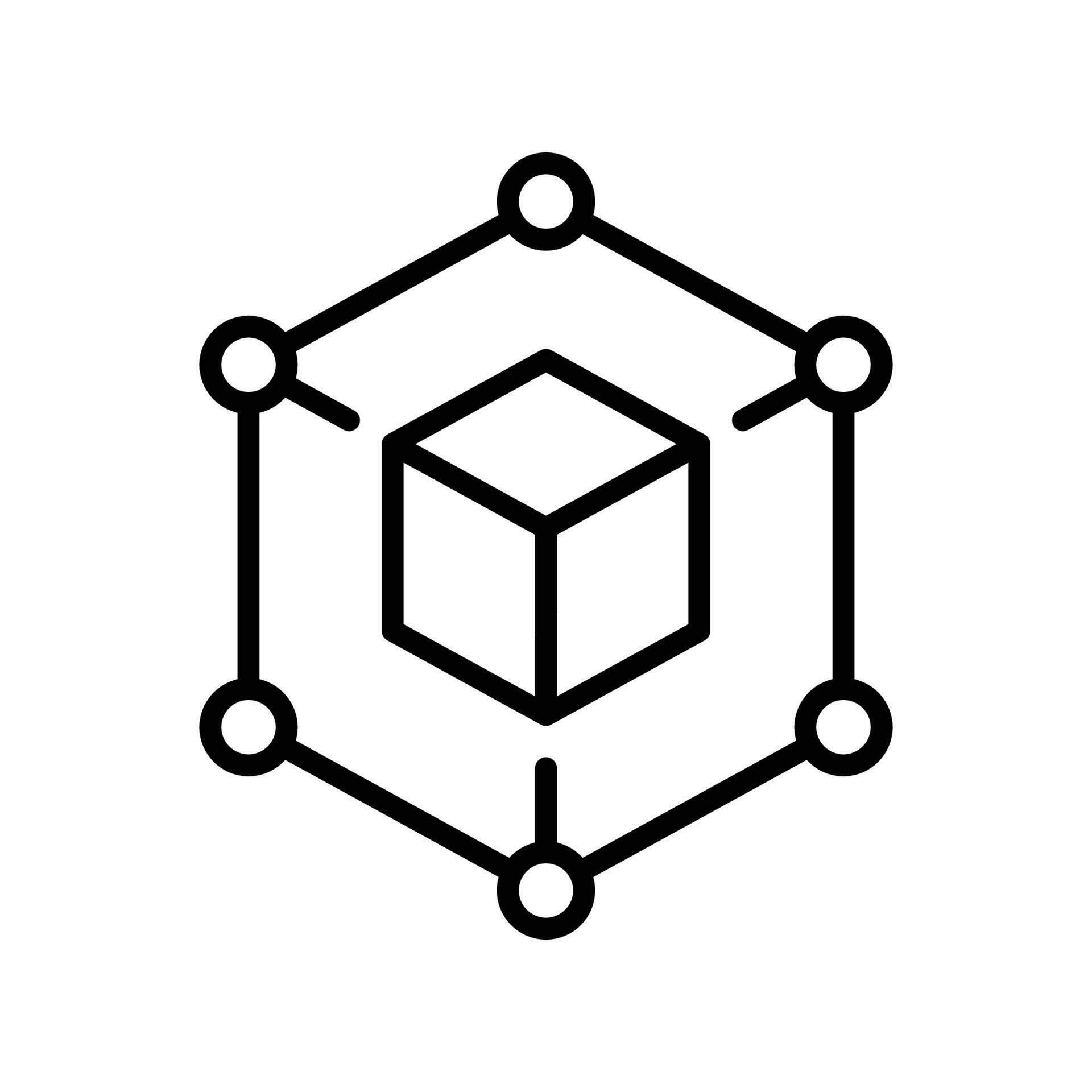 Framework icon. Simple outline style. Cloud, native, react, atom ...