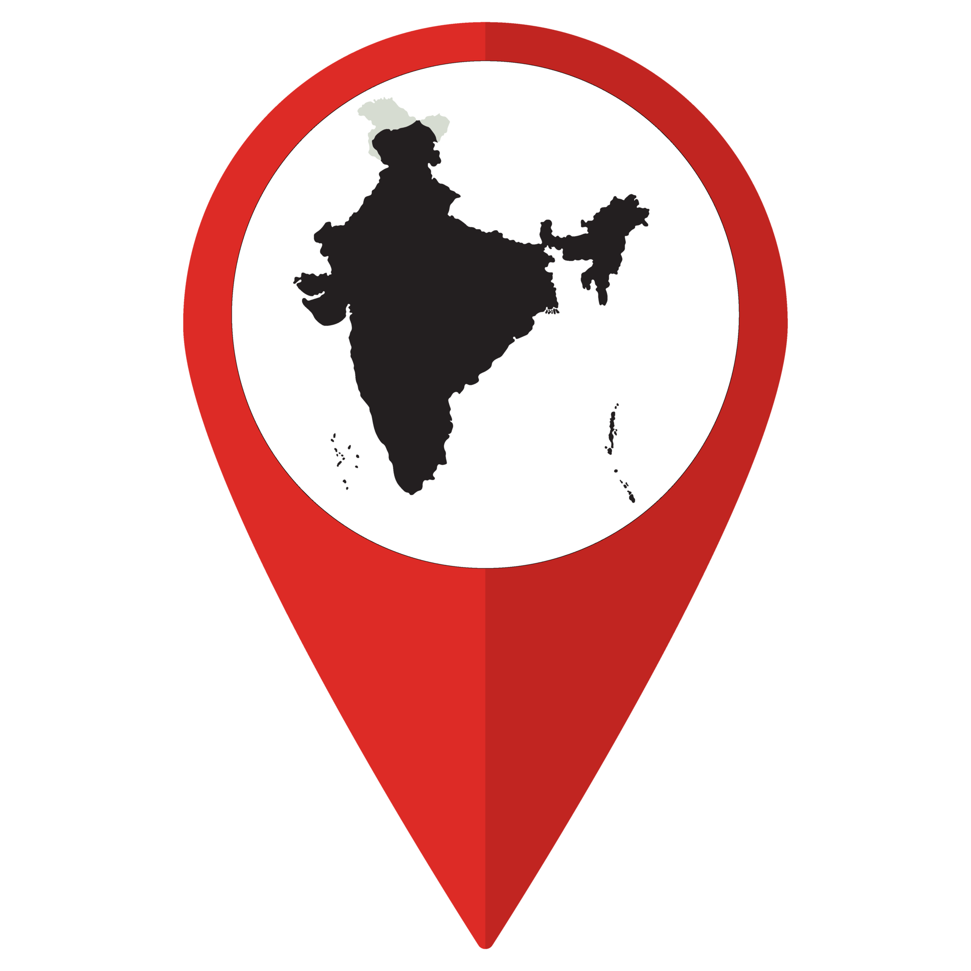 Red Pointer Or Pin Location With India Map Inside Map Of India 35085984 Png