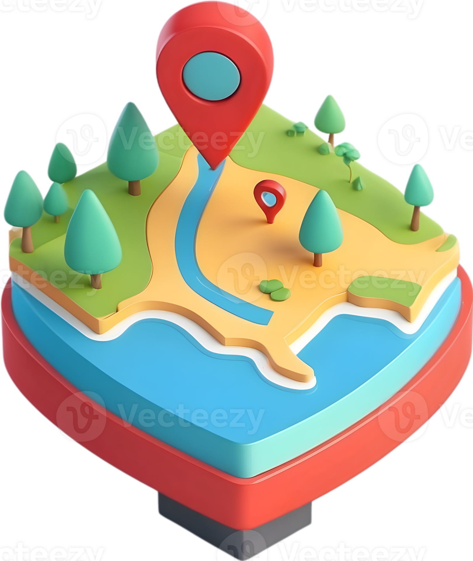 AI generated map pin icon 35088469 PNG