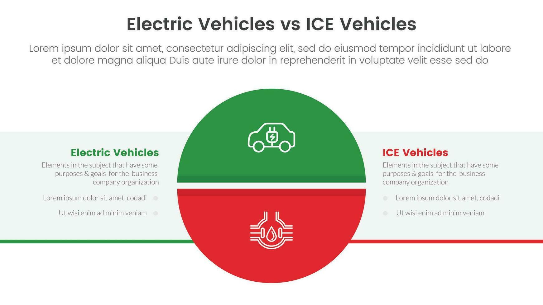 Ev Vs Ice Electric Vehicle Comparison Concept For Infographic Template