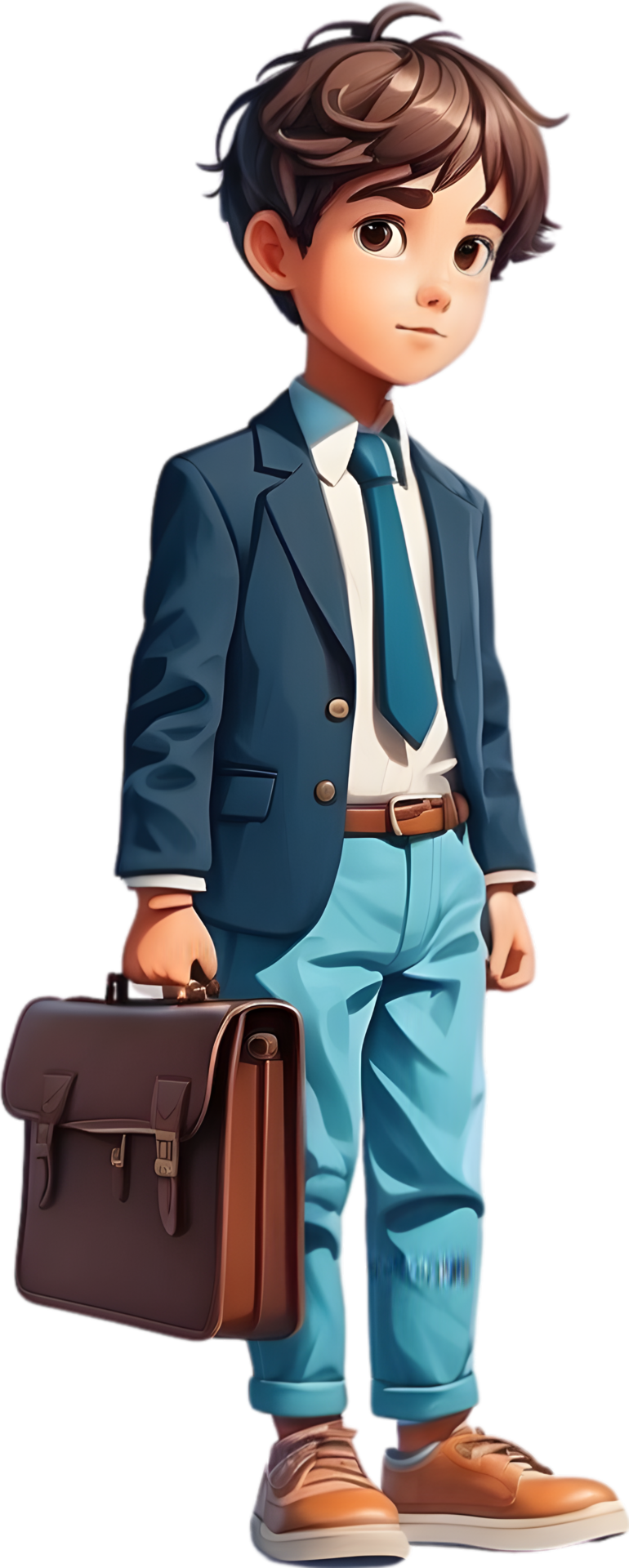 AI generated Cute boy with Briefcase ilusstration 35093114 PNG