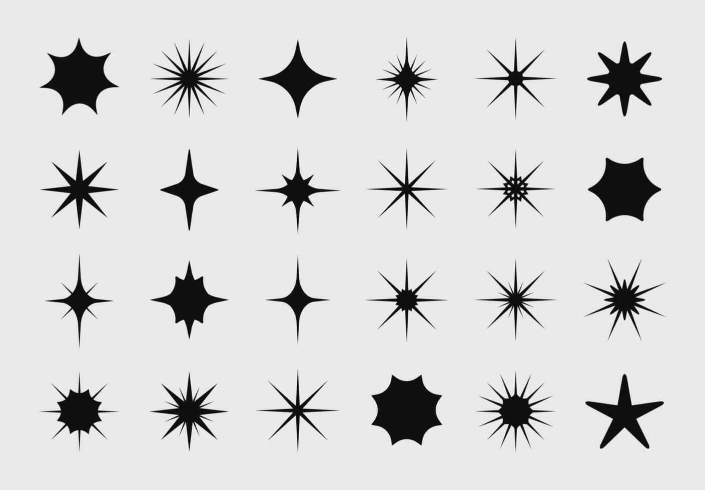 Flat sparkling y2k star element decoration. Vector illustration ...