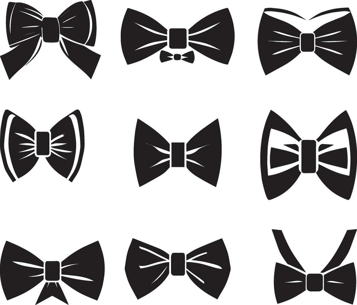 bow tie vector silhouette illustration 2 35096903 Vector Art at Vecteezy