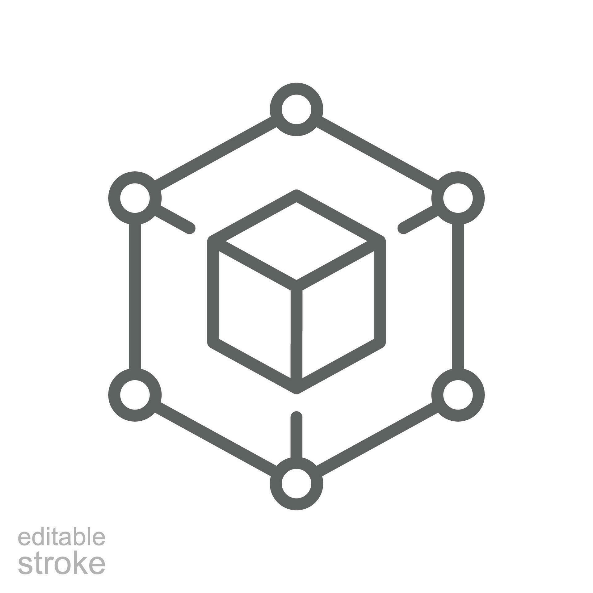 Framework icon. Simple outline style. Cloud, native, react, atom ...