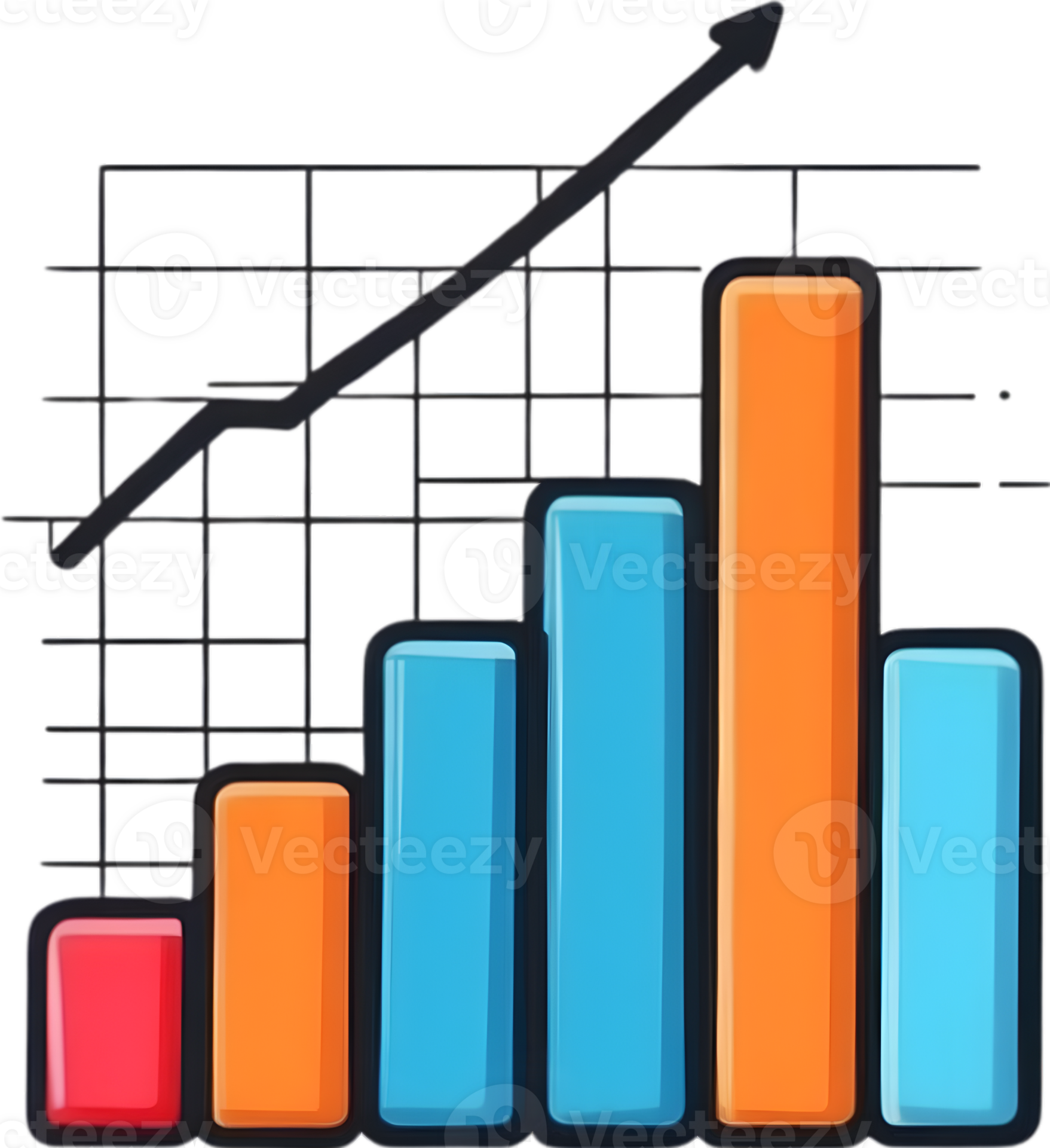 Ai Generated An Illustration Of A Bar Chart With Ai Generative 35098162 Png