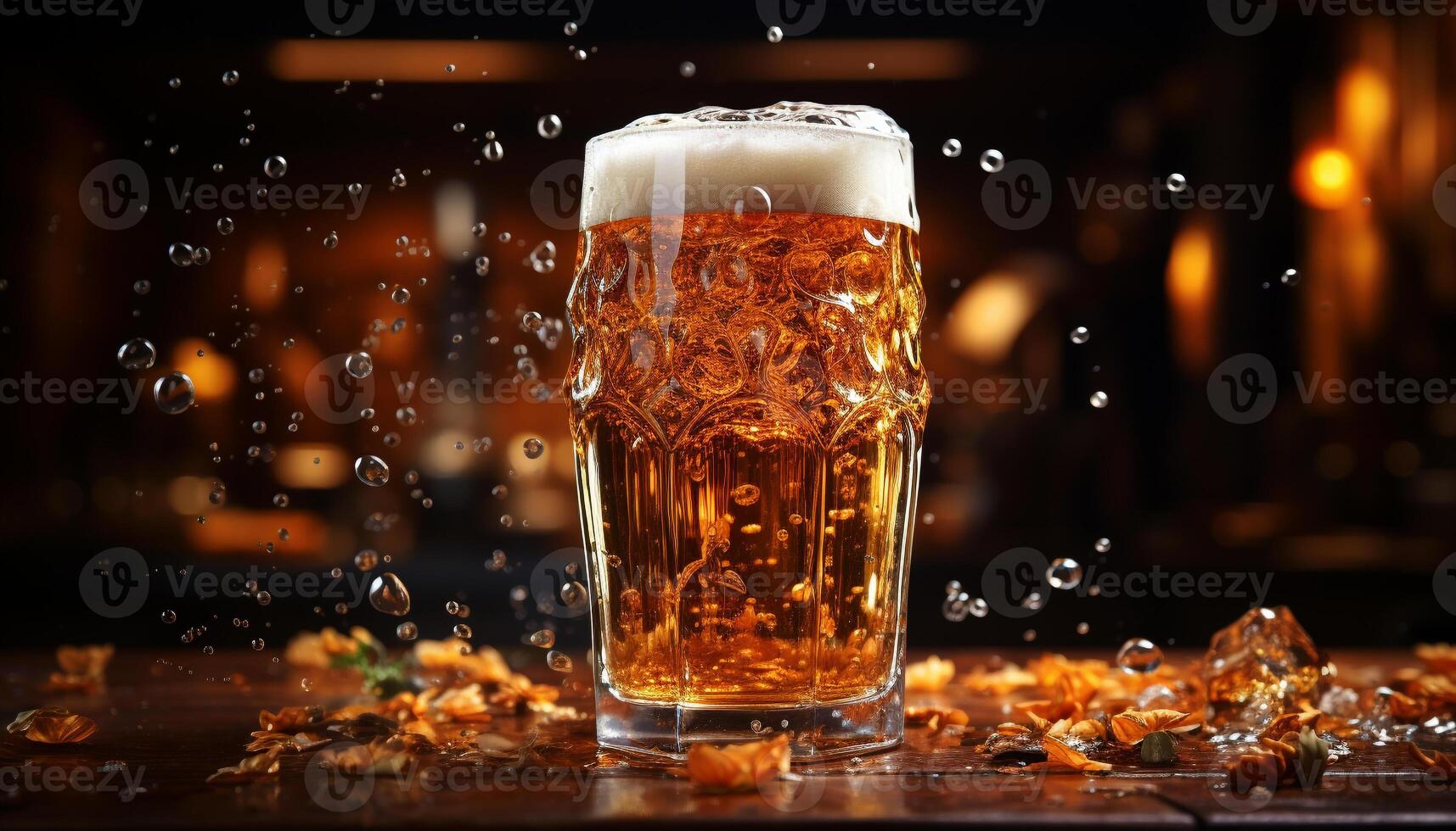 AI generated Refreshing summer cocktail on wooden table, enjoying outdoors with friends ...