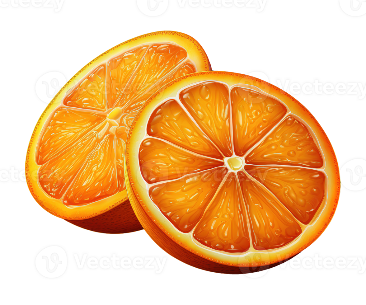 Ai Generated Illustration Of Fresh Orange Slices Ai Generative 35098497 Png
