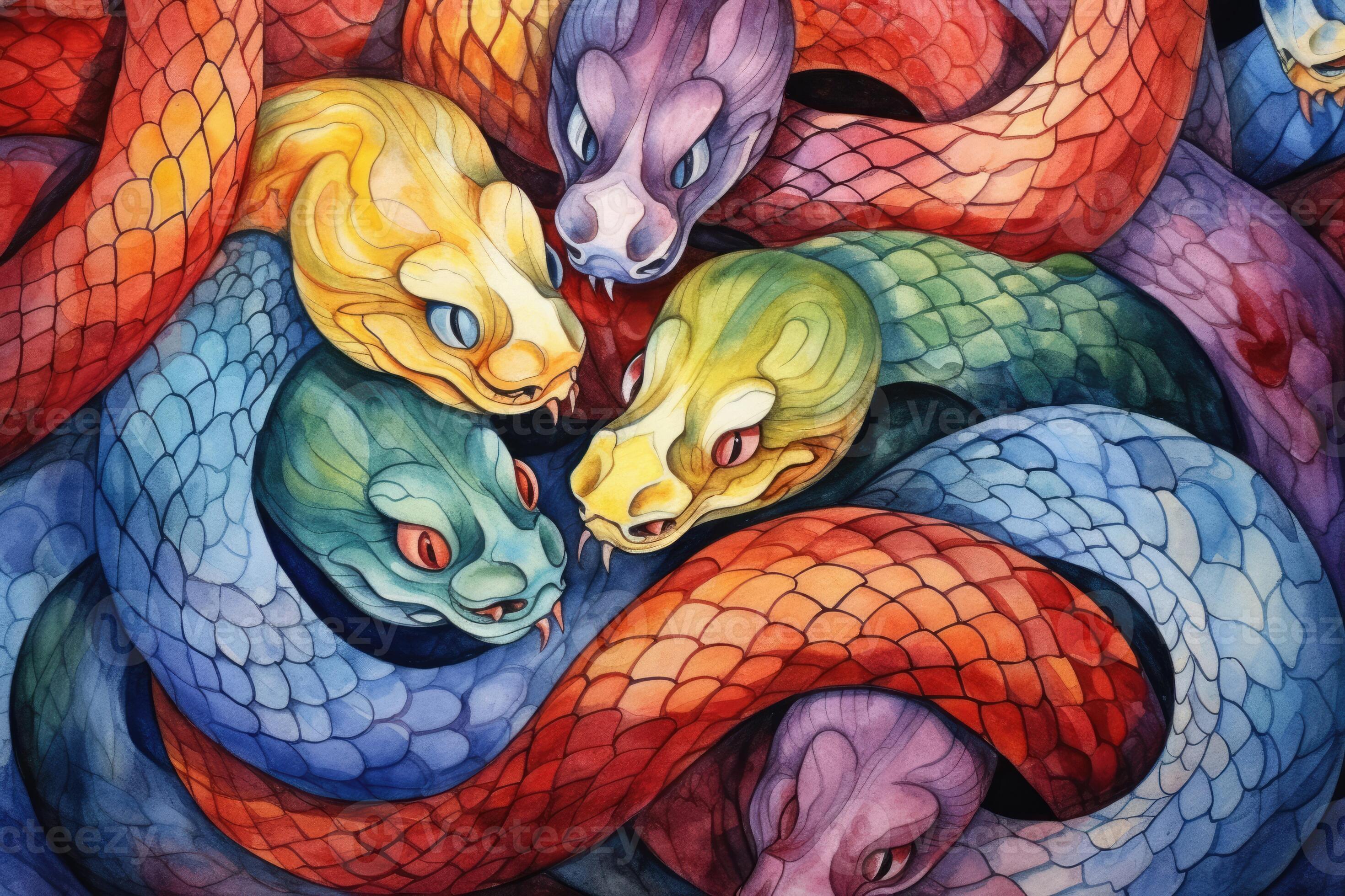 AI Generated Tropical tree viper nature fantasy macro python fauna ...