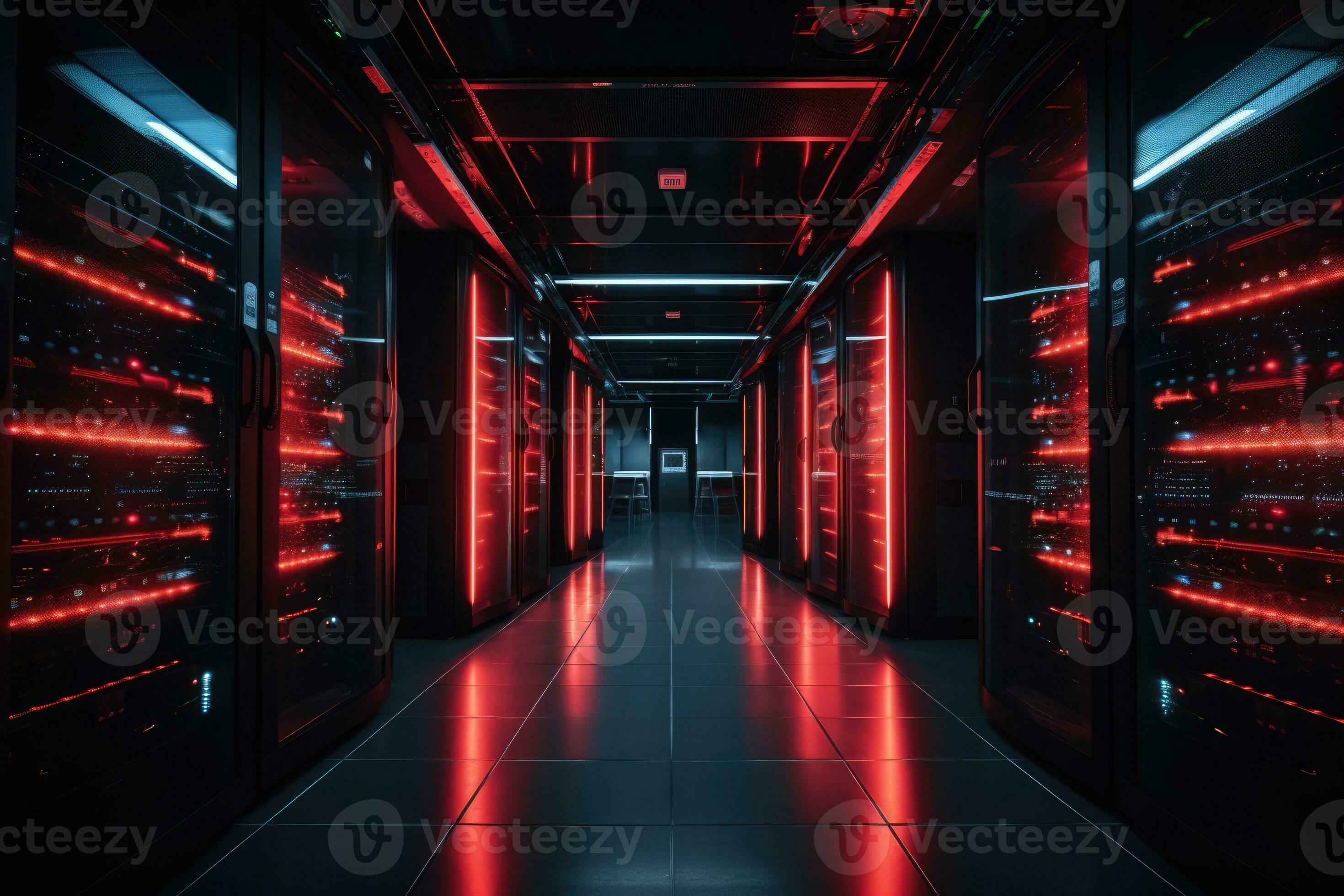 AI Generated Computing room center database server rack hardware system ...