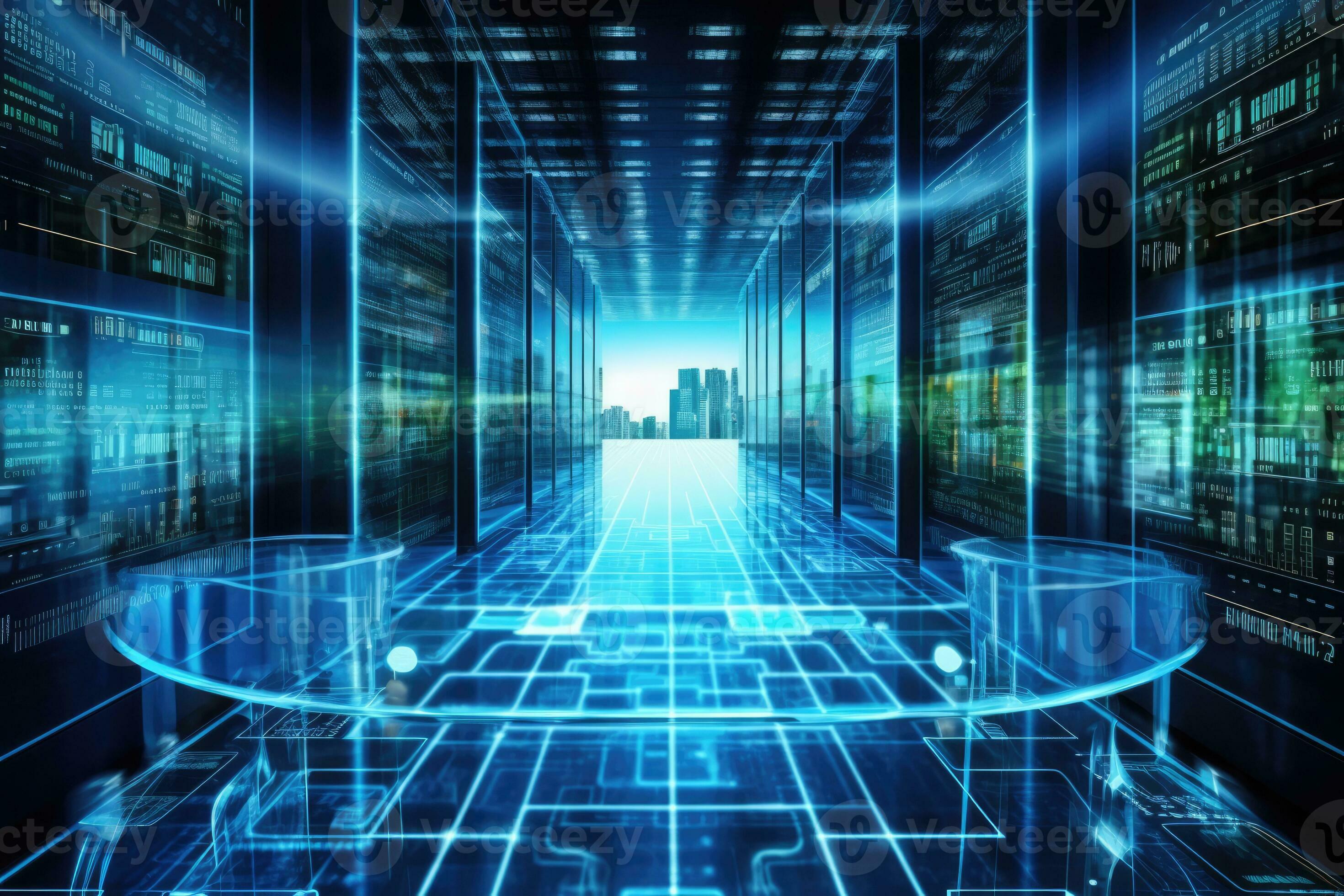 Ai Generated Hardware Digital Information Security Datacenter Connection Cyberspace