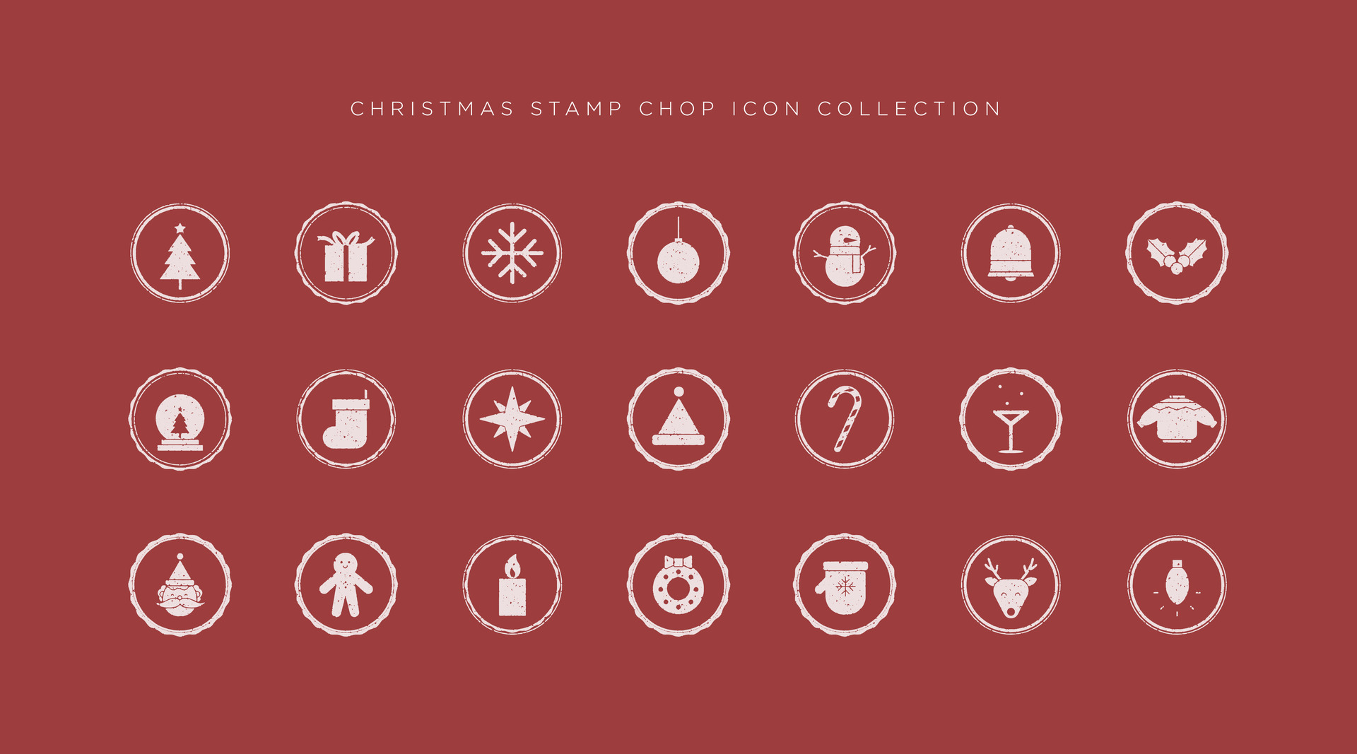 Christmas Symbol Icon Collection in Stamping Chop Style 35108409 Vector ...