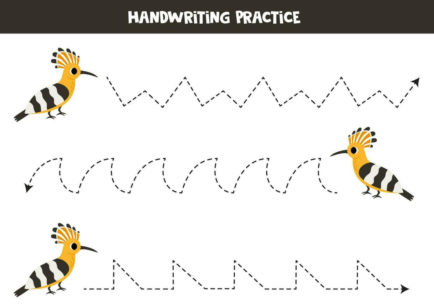 Tracing Lines For Kids Cute Cartoon Hoopoe Bird Handwriting Practice tracing-lines-for-kids-cute-cartoon-hoopoe-bird-handwriting-practice