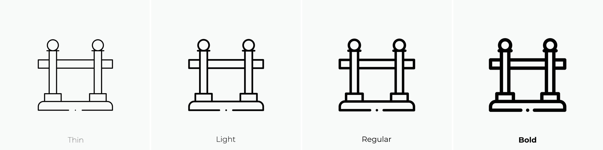 queue icon. Thin, Light, Regular And Bold style design isolated on ...