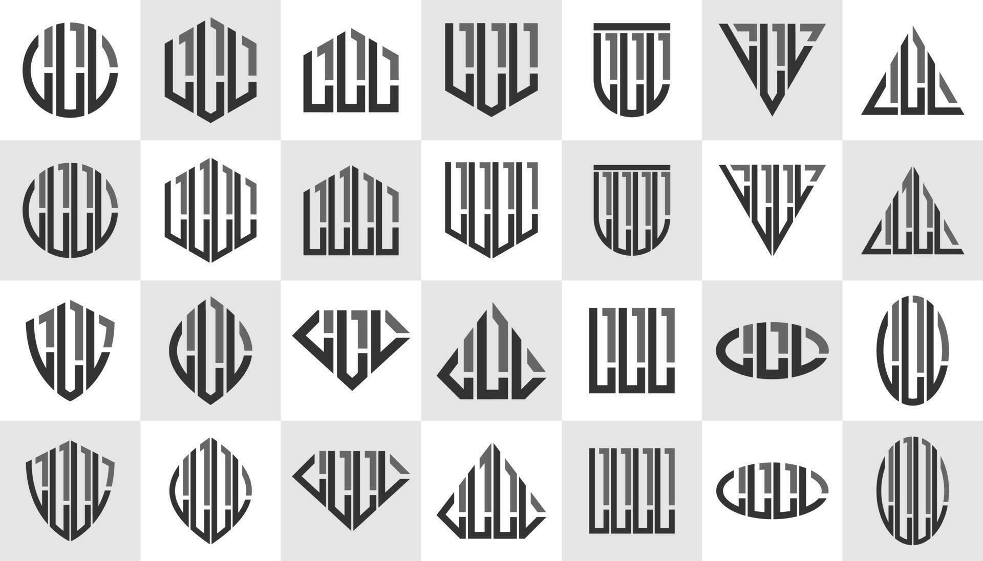 Collection of modern line shape initial letter L LLL LLLL logo design 35110926 Vector Art at ...