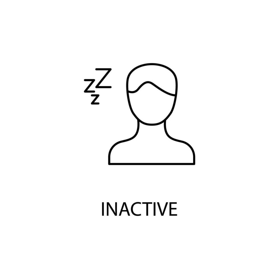 Inactive concept line icon. Simple element illustration. Inactive concept outline symbol design ...