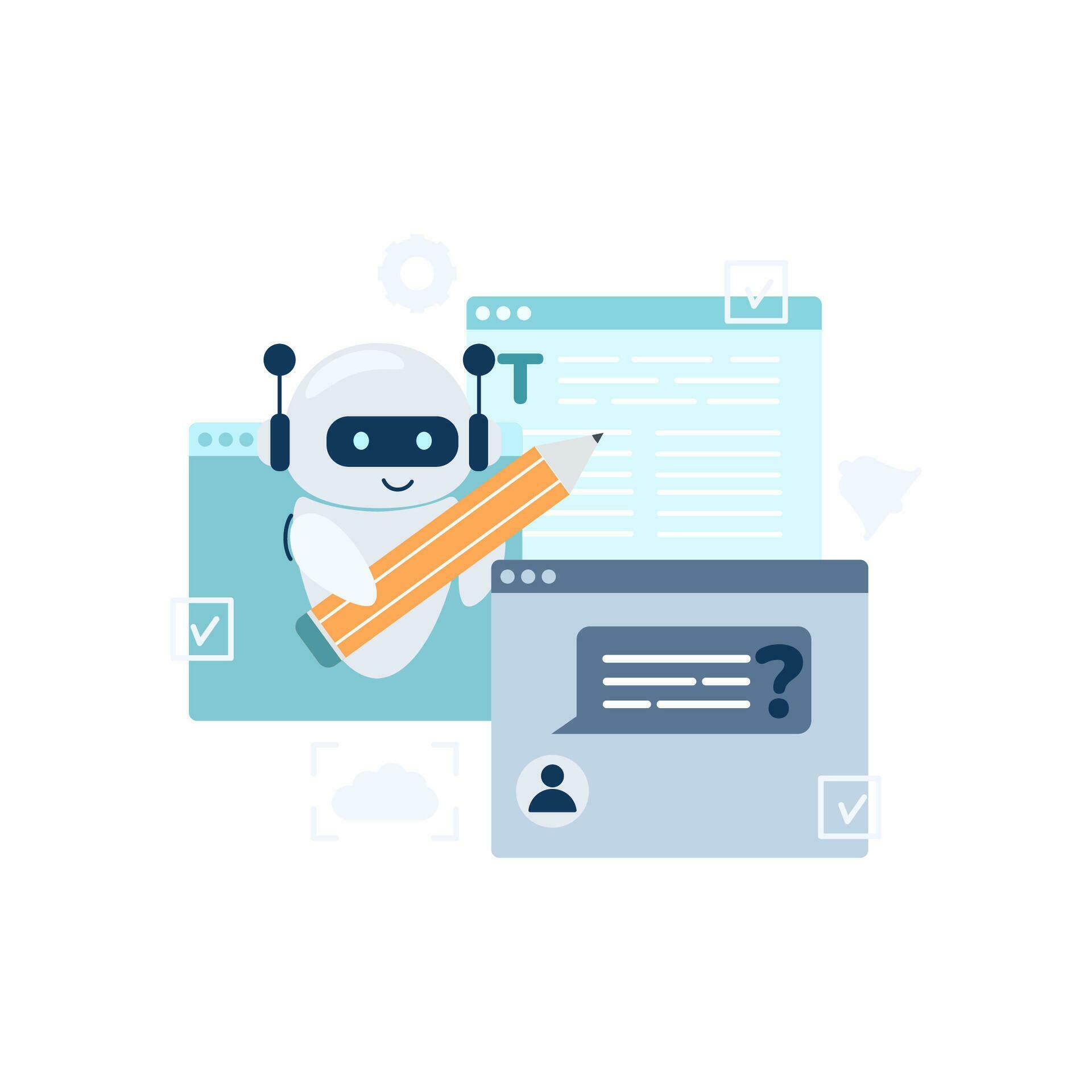 Digital Chat Bot Robot Assistant For Customer Support Concept Of Virtual Conversation