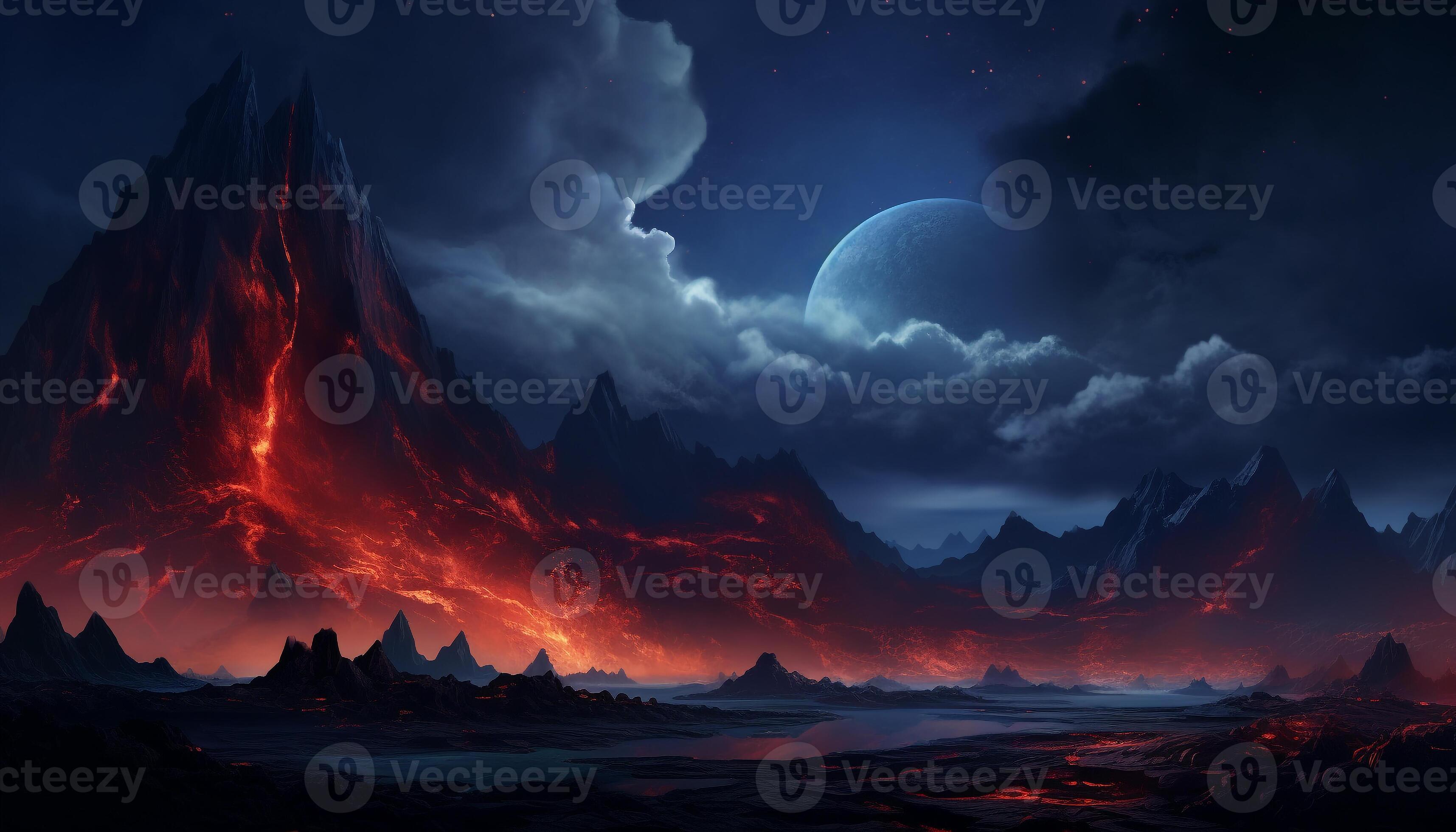 AI generated Majestic mountain peak, snowcapped and tranquil, in ...