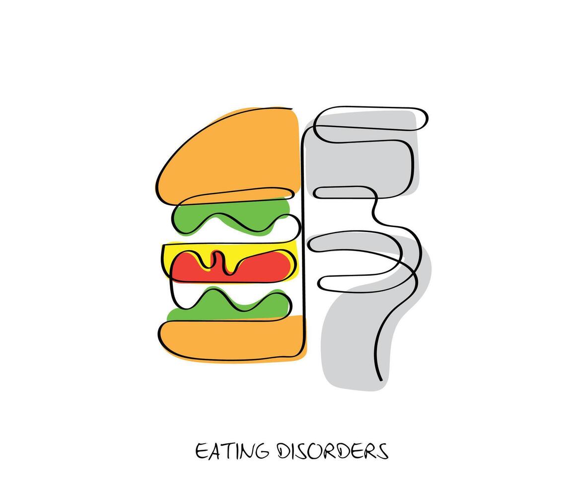concept of eating disorder. Bulimia Nervosa art. 35122389 Vector Art at ...
