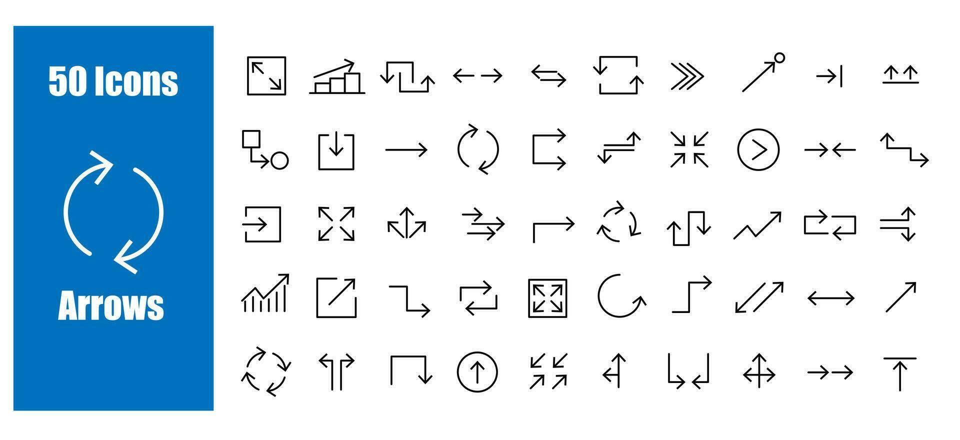 Set Arrow Vector Icon Direction Symbol Design Collection Web Simple Element Isolated Line Shape