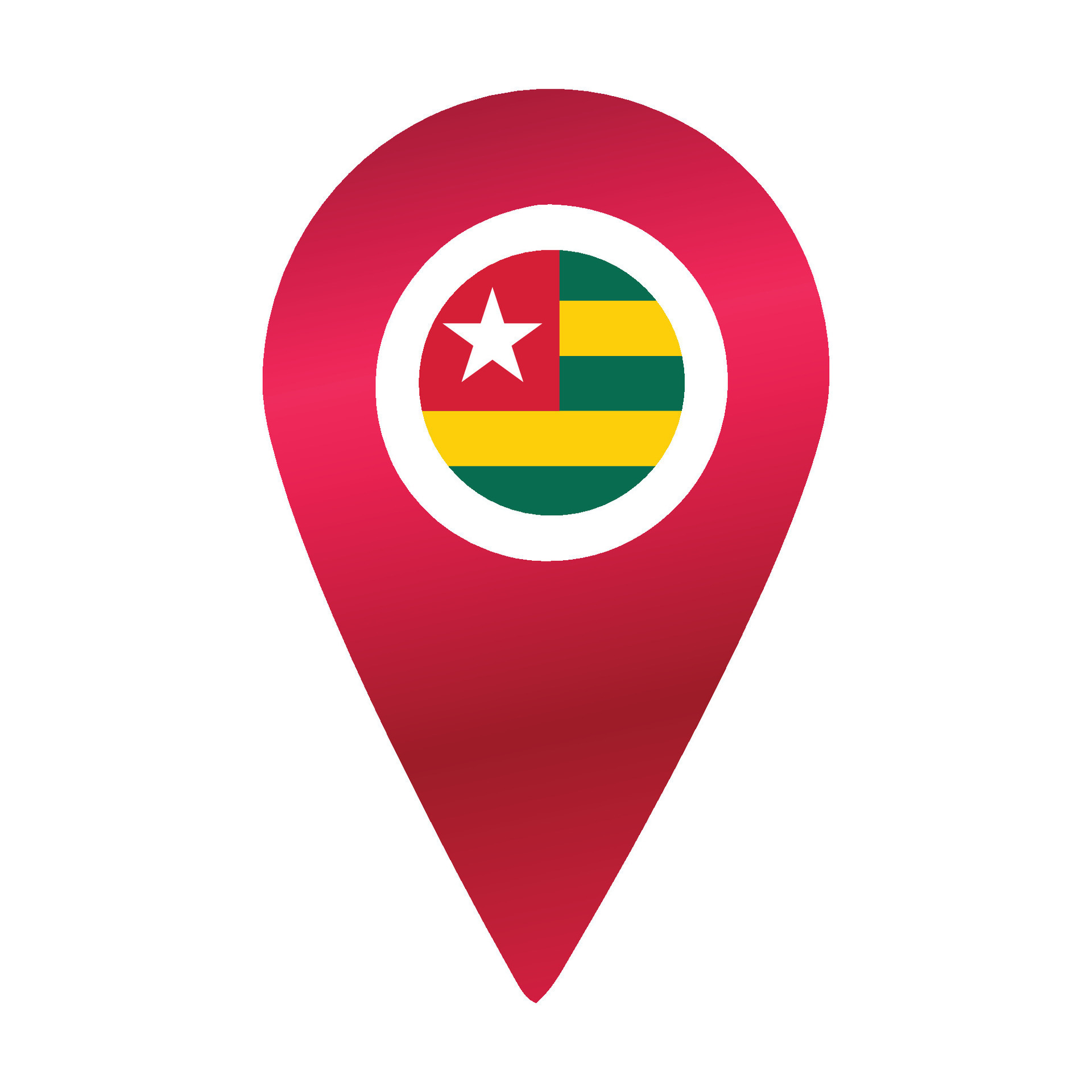 Destination pin icon with Togo flag.Location red map marker 35125057 Vector Art at Vecteezy