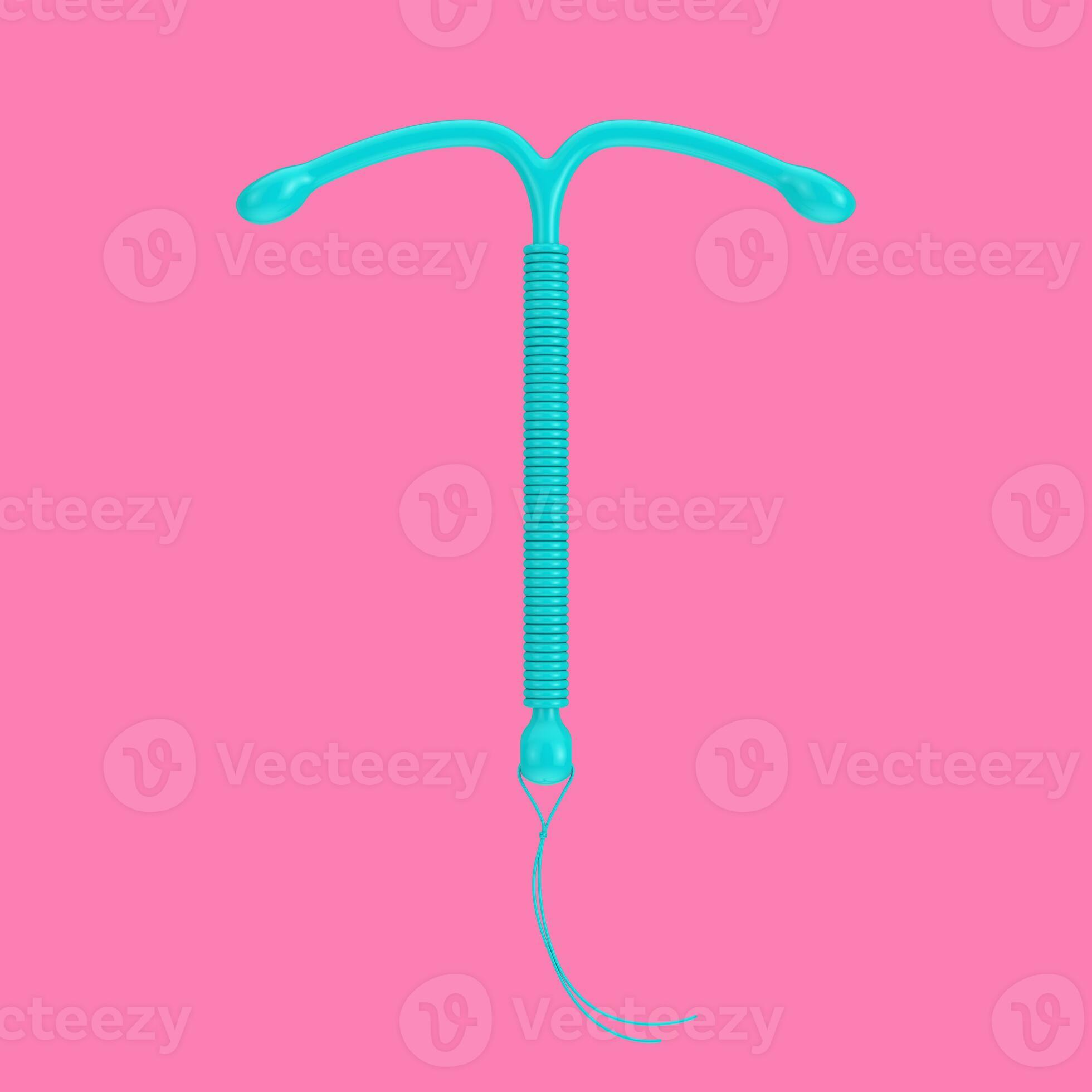 Birth Control Concept Blue T Shape Iud Copper Intrauterine Device In