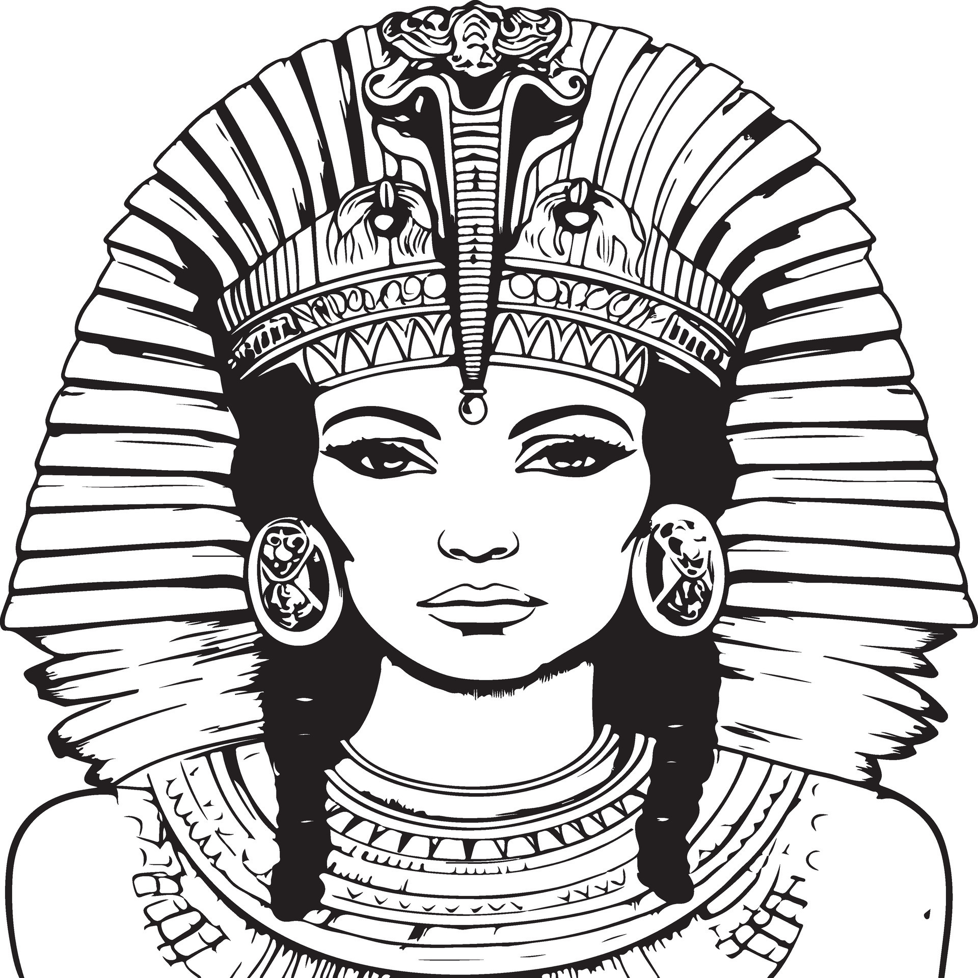 cleopatra coloring page 35133584 Vector Art at Vecteezy