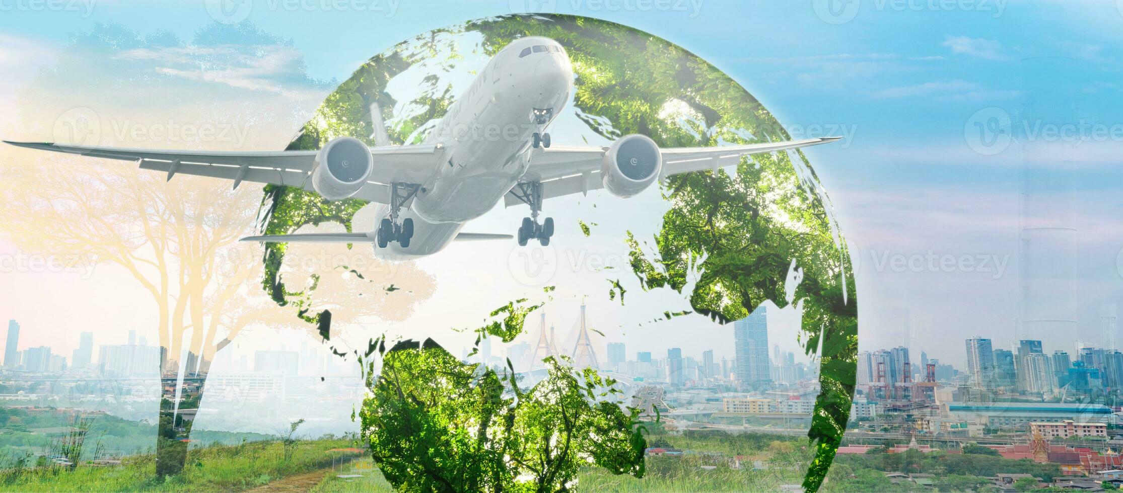 Sustainable aviation fuel concept. Net zero emissions flight ... Sustainable aviation fuel concept. Net zero emissions flight ...