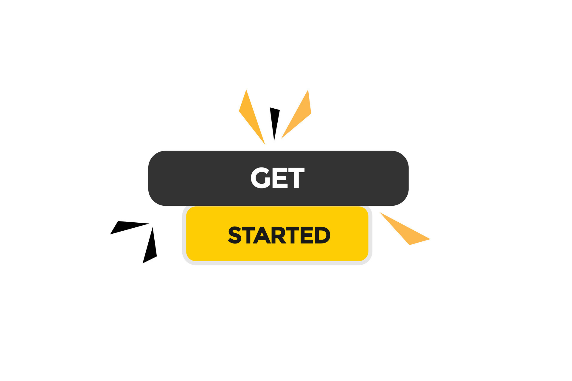 new get started website, click button, level, sign, speech, bubble ...