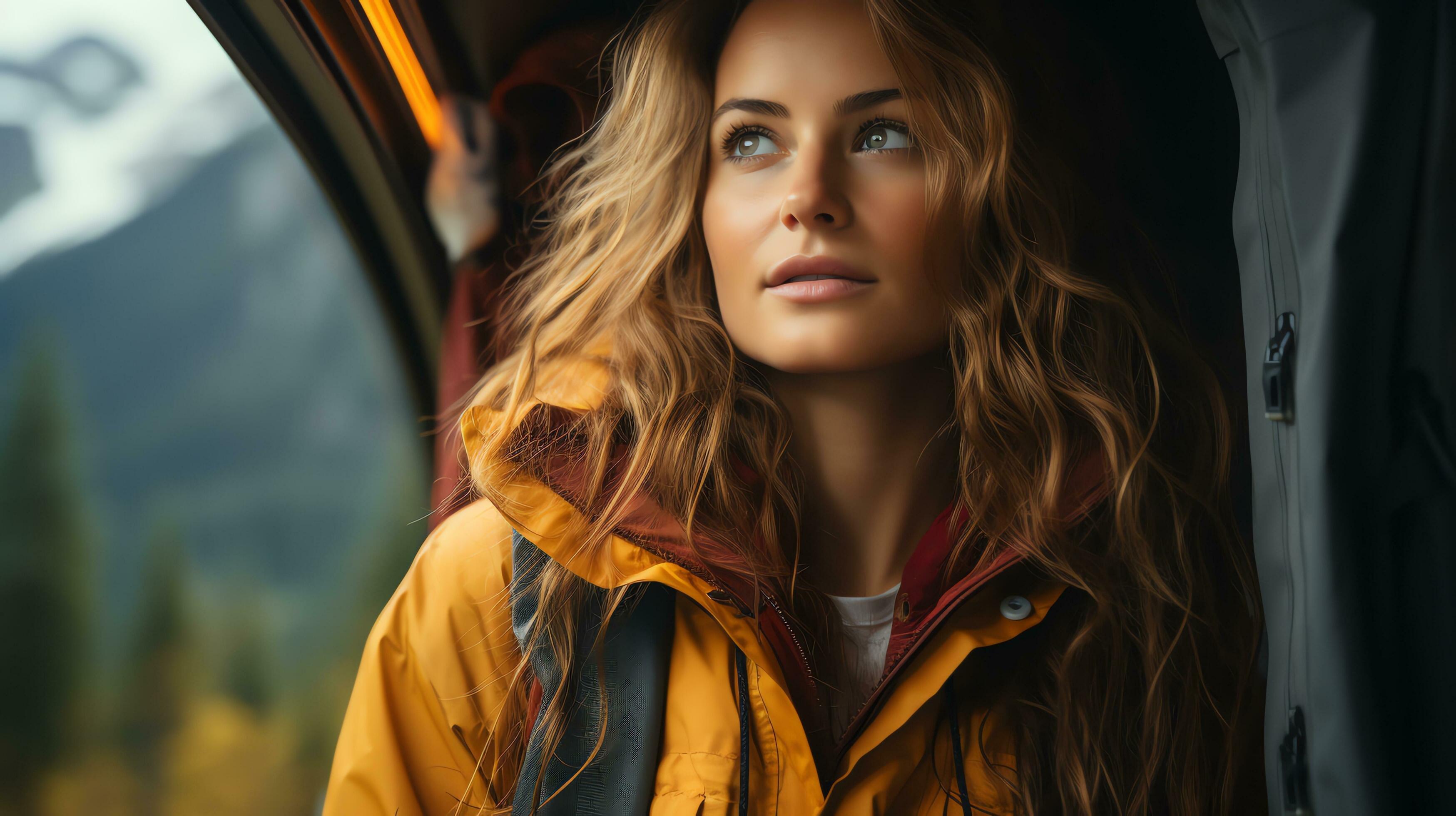 AI generated Travel blogger and adventurer who inspires adventurers to go outside the train ...