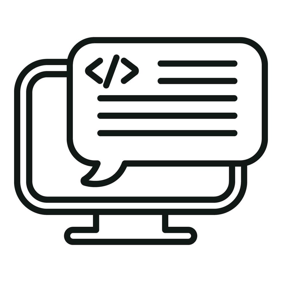 Web api code icon outline vector. Internet server 35141491 Vector Art ...
