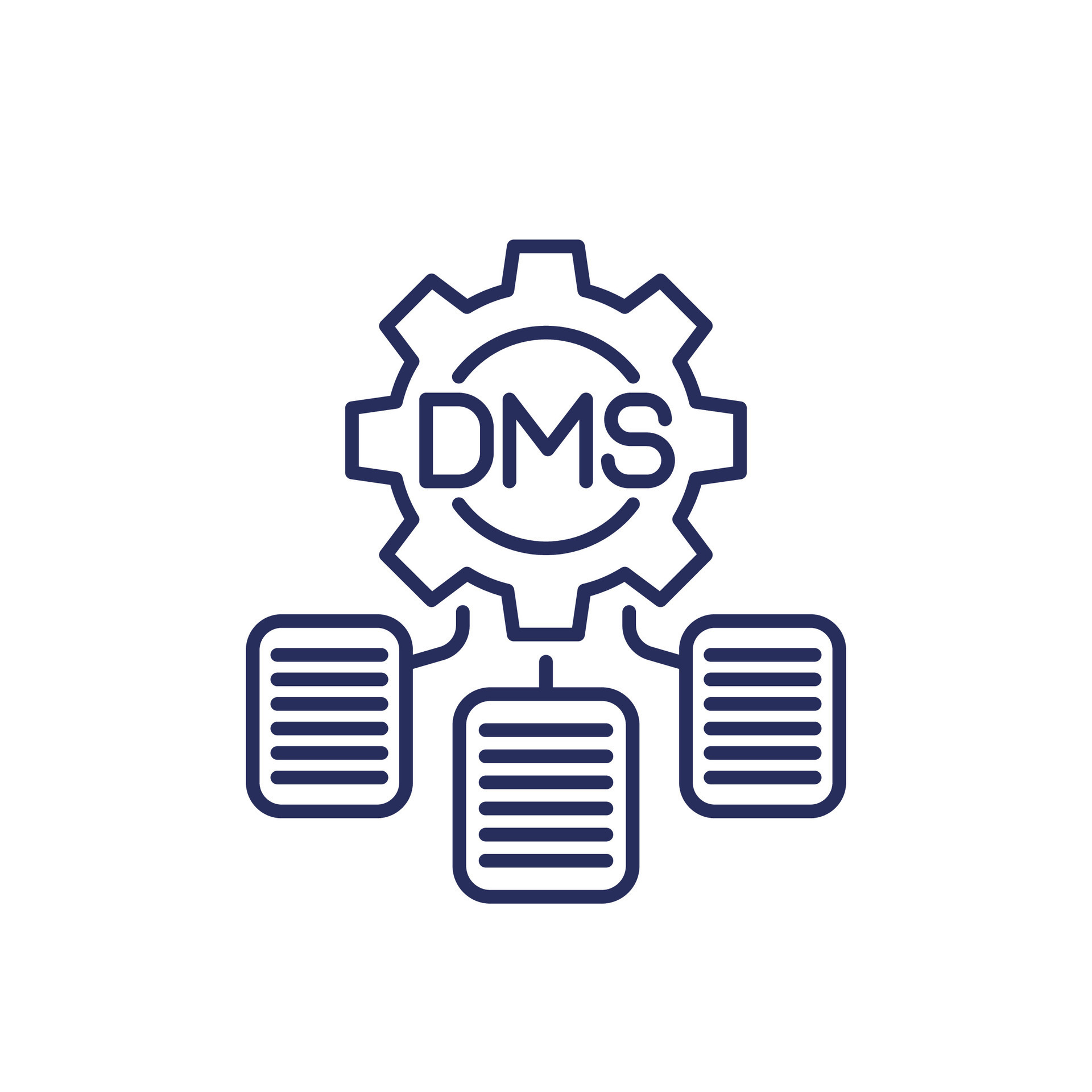 DMS, Document management system line icon with a gear 35143220 Vector ...