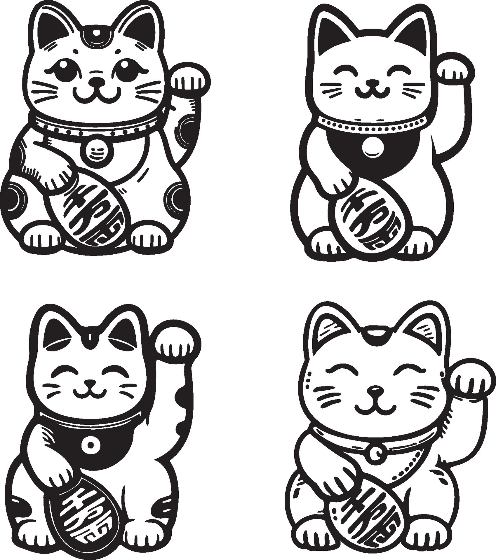 Japanese Waving Cat Illustration. 35143474 Vector Art at Vecteezy