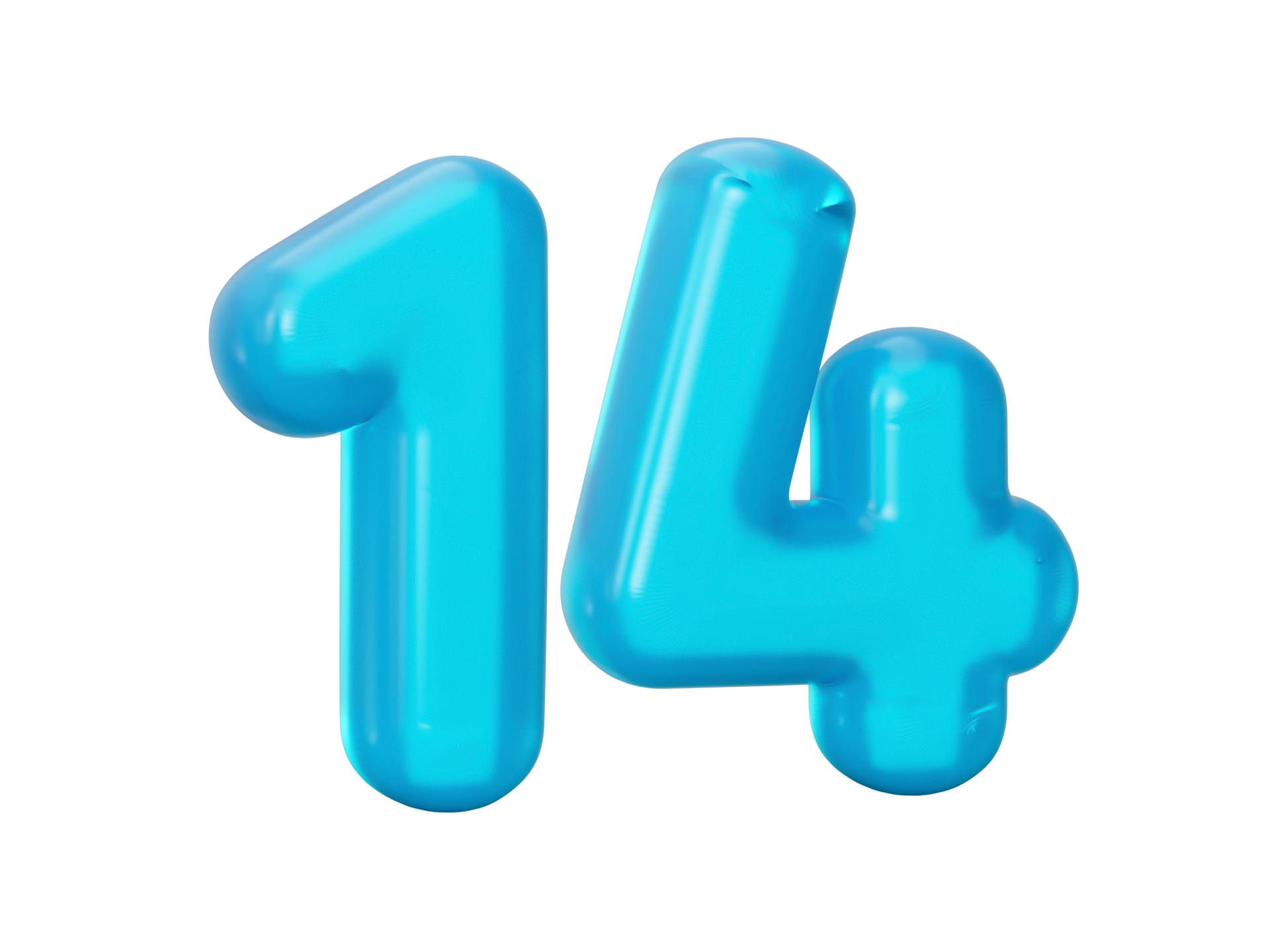 Bleu Gel e Chiffre 14 Quatorze Gel e Color Alphabets Nombres Pour Des