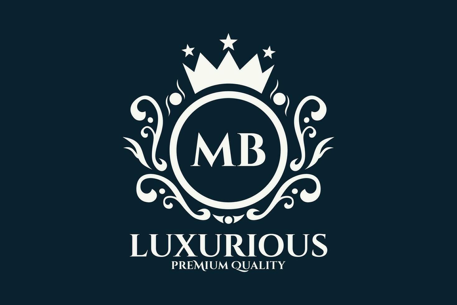 Initial Letter MB Royal Luxury Logo template in vector art for luxurious branding vector ...